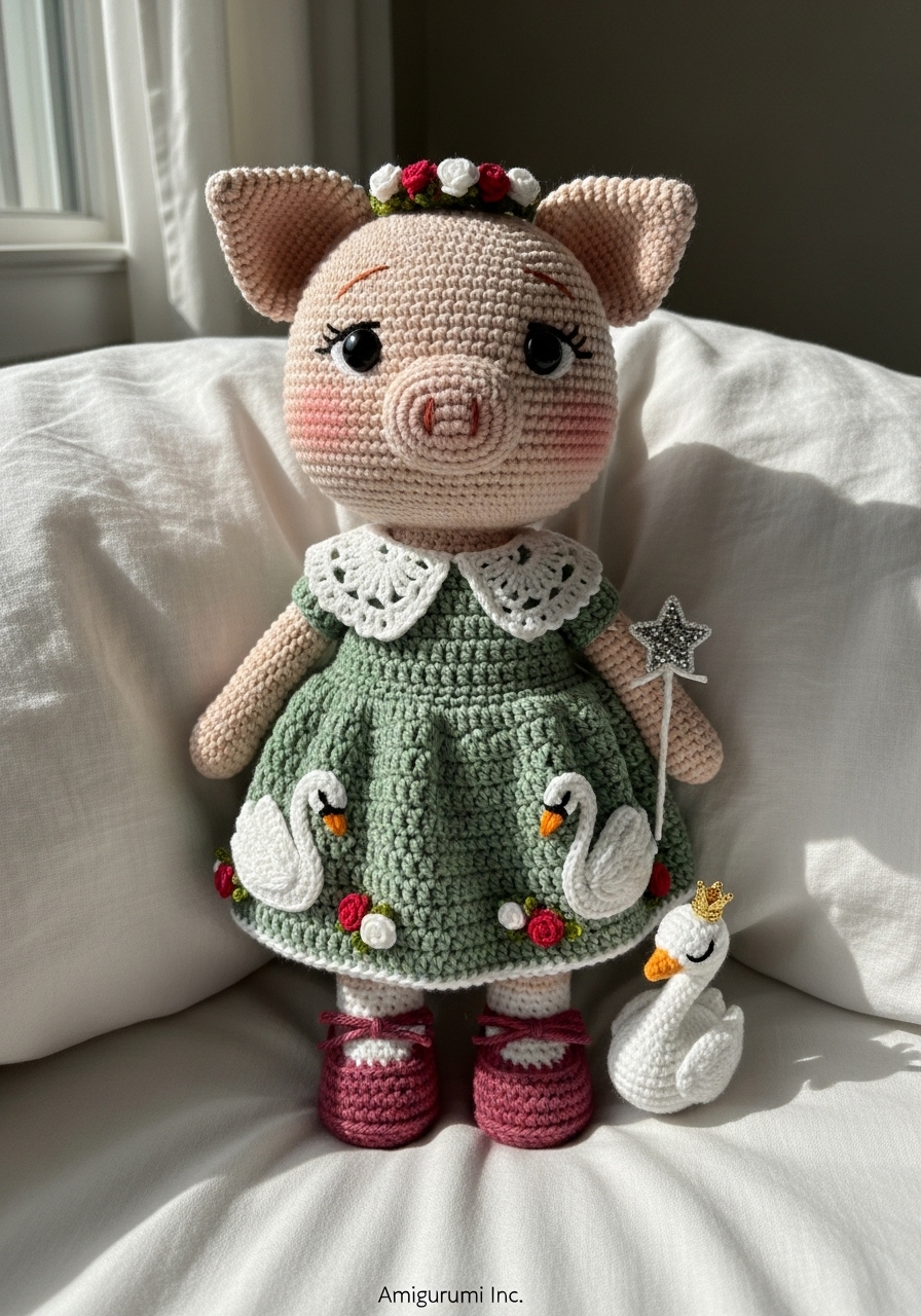 Seraphina & The Swan Prince: A Romantic Amigurumi Piglet Pattern