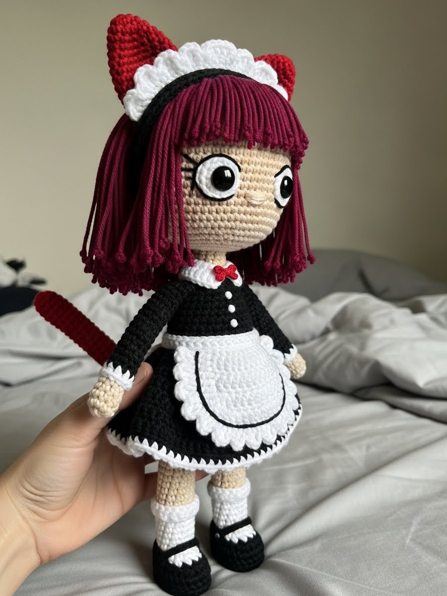 Gothic Neko Maid Amigurumi Pattern: Crochet Your Own Anime-Style Doll