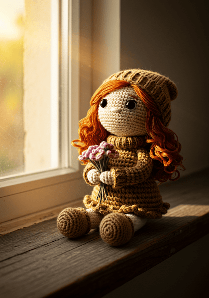 Amigurumi Doll Pattern: Crochet Evangeline, The Flower Maiden