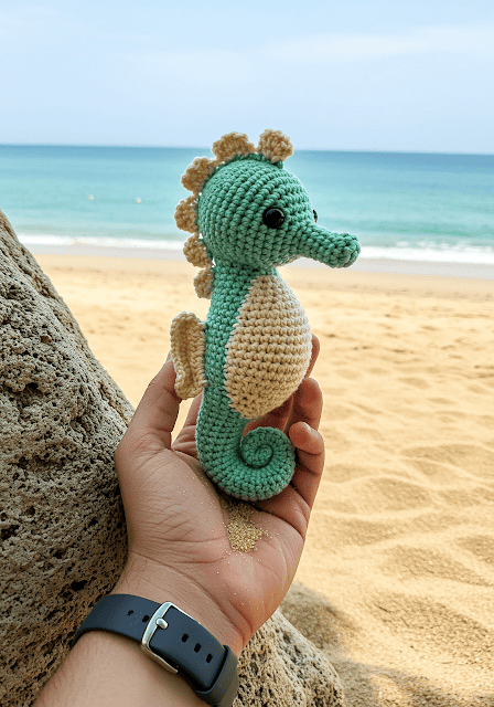 Crochet a Charming Current Rider Seahorse