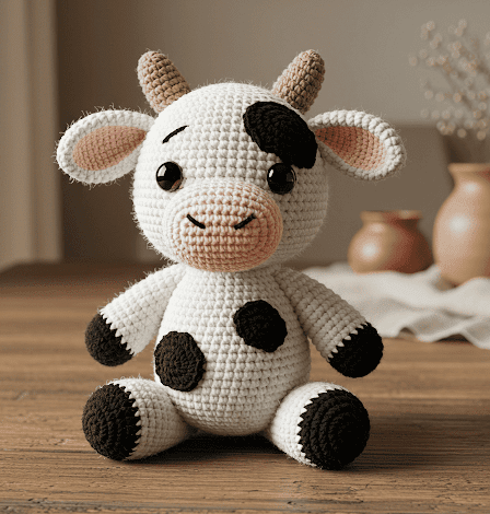 Adorable Speckled Cow Amigurumi Crochet Pattern